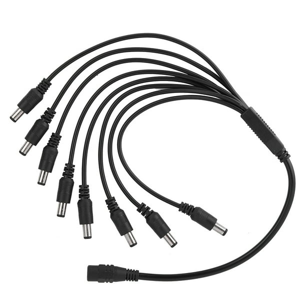 5.5x2.1mm 1 Female to 8 Male Power Cord Splitter Adapter Cable ...