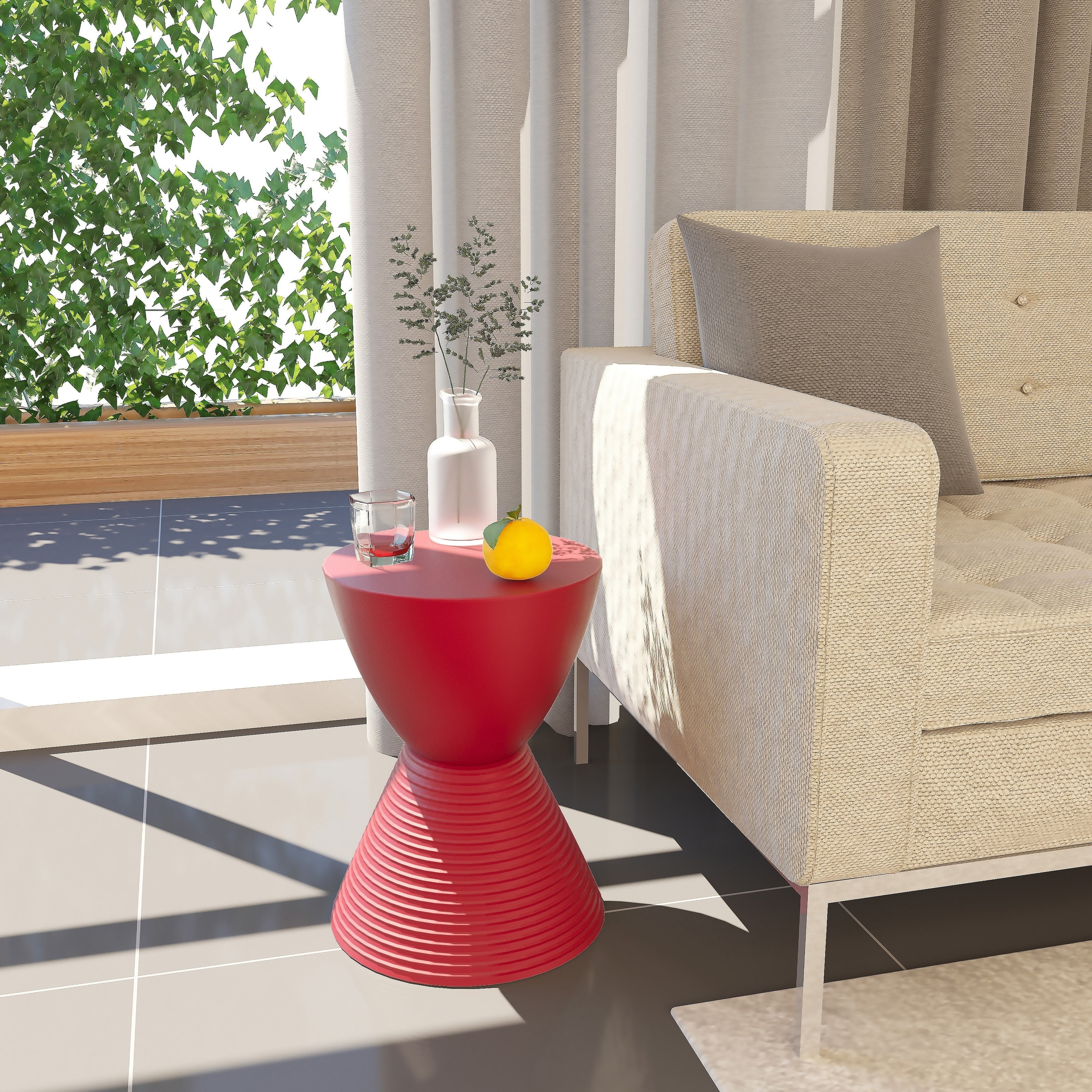LeisureMod Modern Boyd Round Red Side Table - Walmart.com - Walmart.com