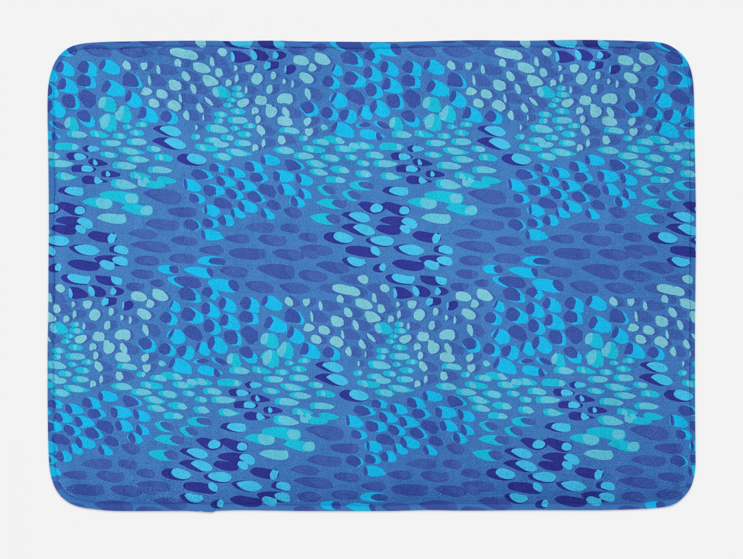 Aqua Bath Mat, Animal Pattern Inspired by Tropical Fish Skin Scales ...