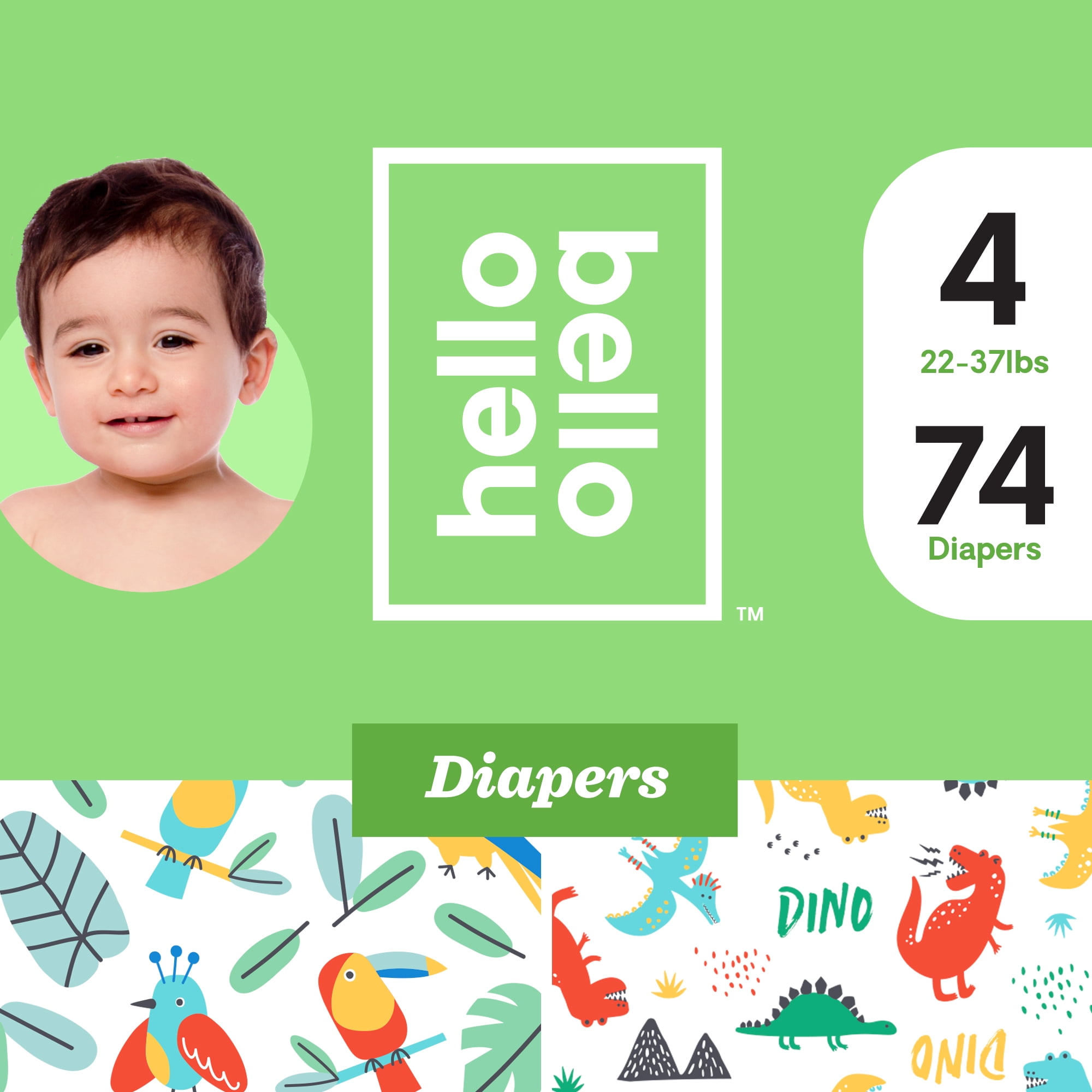 Hello Bello Club Box Diapers - Tooty Tweets & Hear Our Roars - Size 4 ...