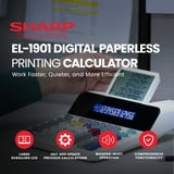 Free Shipping! Sharp Calculators EL-1901 12-Digit Paperless Printing ...