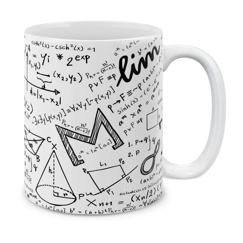 WIRESTER 11 Oz Ceramic Tea Cup Coffee Mug, Math Equations Whiteboard ...