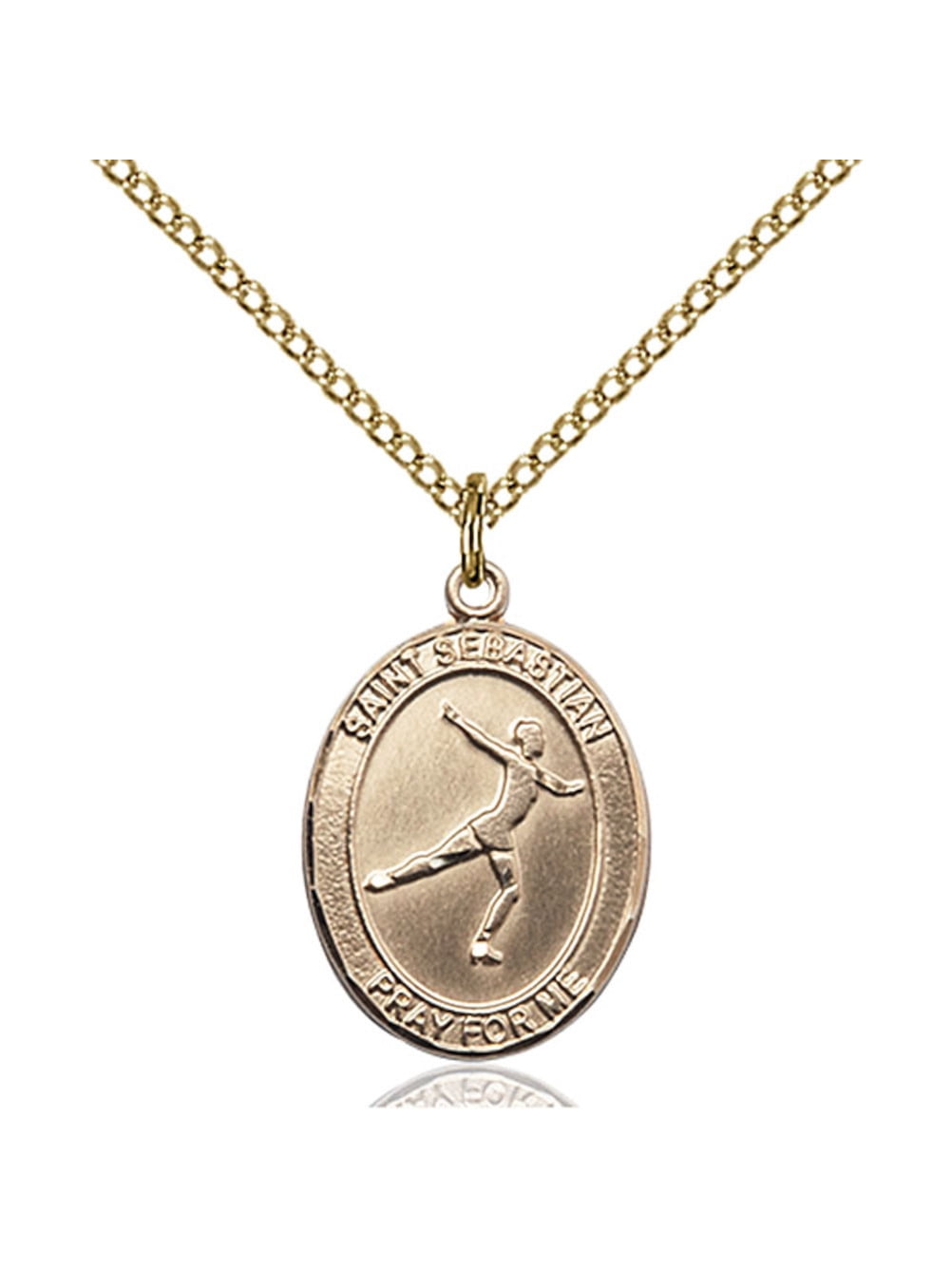 Gold Filled St. Sebastian/Figure Skating Pendant 3/4 x 1/2 inches with ...