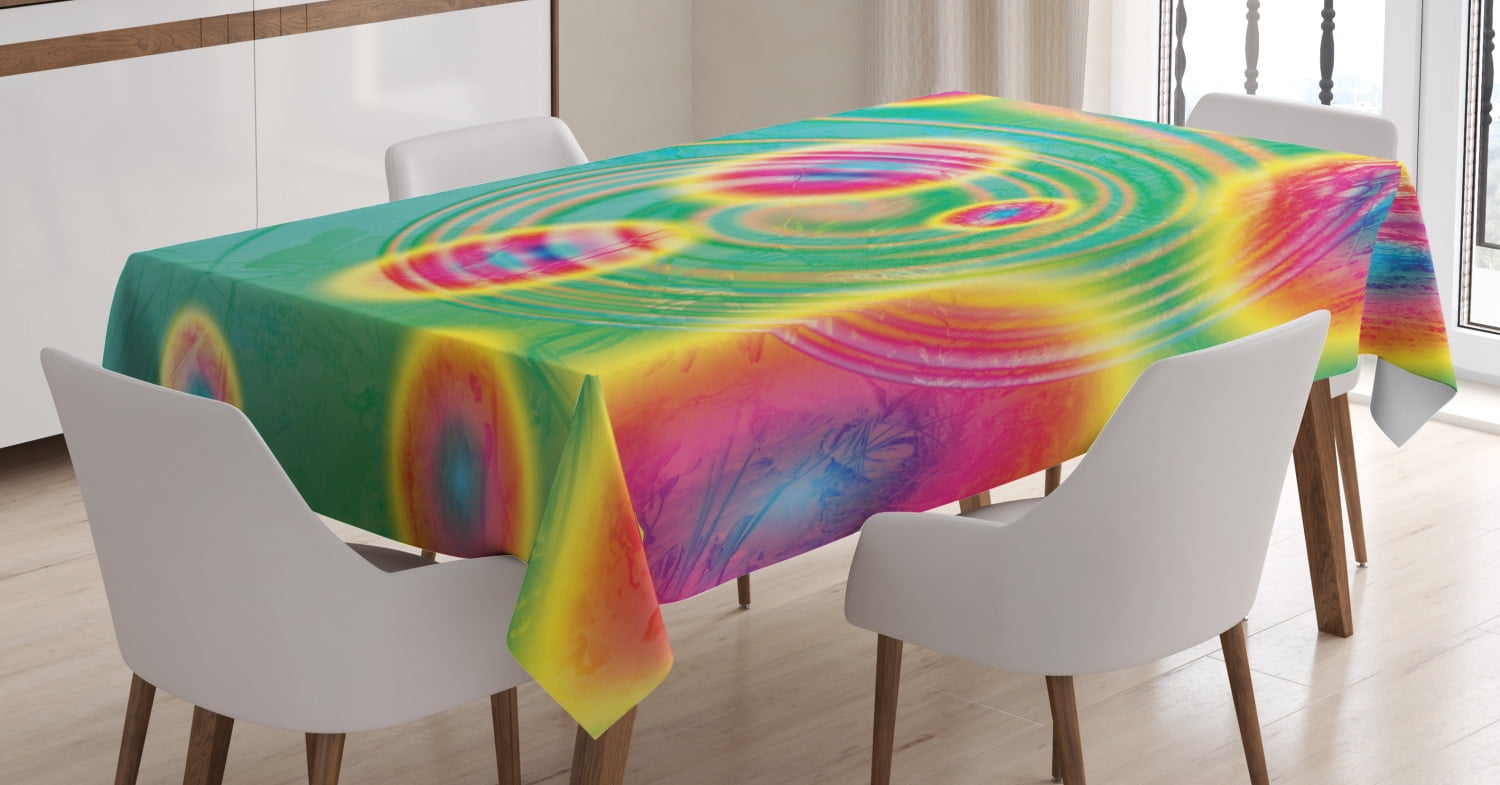 Psychedelic Tablecloth, Outer Space Theme Retro Dreamy Hippie Style ...