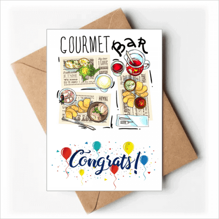 Gourmet Bar Steak Soup Lemonade Wedding Cards Congratulations Greeting ...