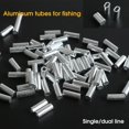 AQGT 50Pcs Solid Fishing Line Tube Single Double Barrel Aluminium Anti ...