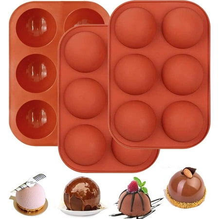 Baking Mold for Making Hot Chocolate Bombs, Cake, Jelly ,6 Holes Semi ...