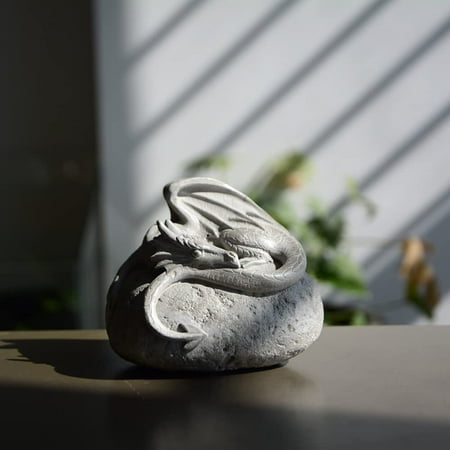 Small Dragon Statue, Decorative Indoor Outdoor Dragon on Rock Garden ...