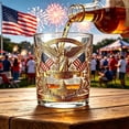 CVLNCYCLING 1776 Independence Day Whiskey Glass, Lead-Free Flag Print ...