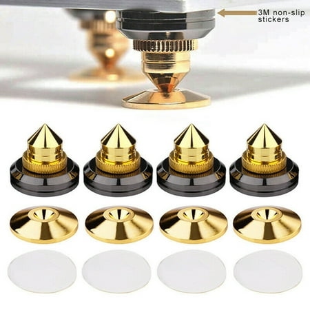 ShenMo 4 Pieces Speaker Spikes Gold Speaker Subwoofer End Caps Speaker ...