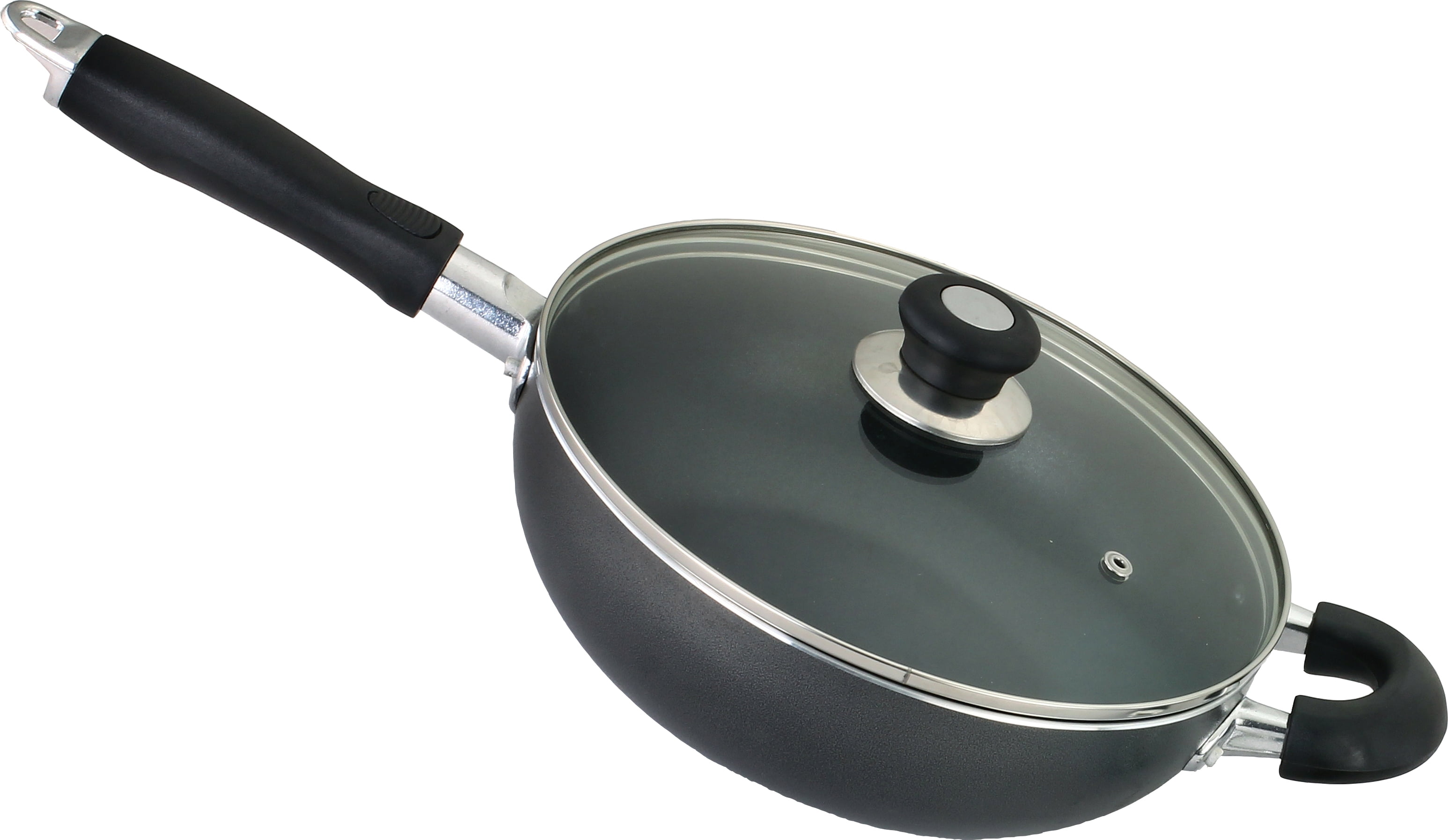The Kitchen Sense Heavy Duty Non-Stick Handled Wok with Glass Lid ...