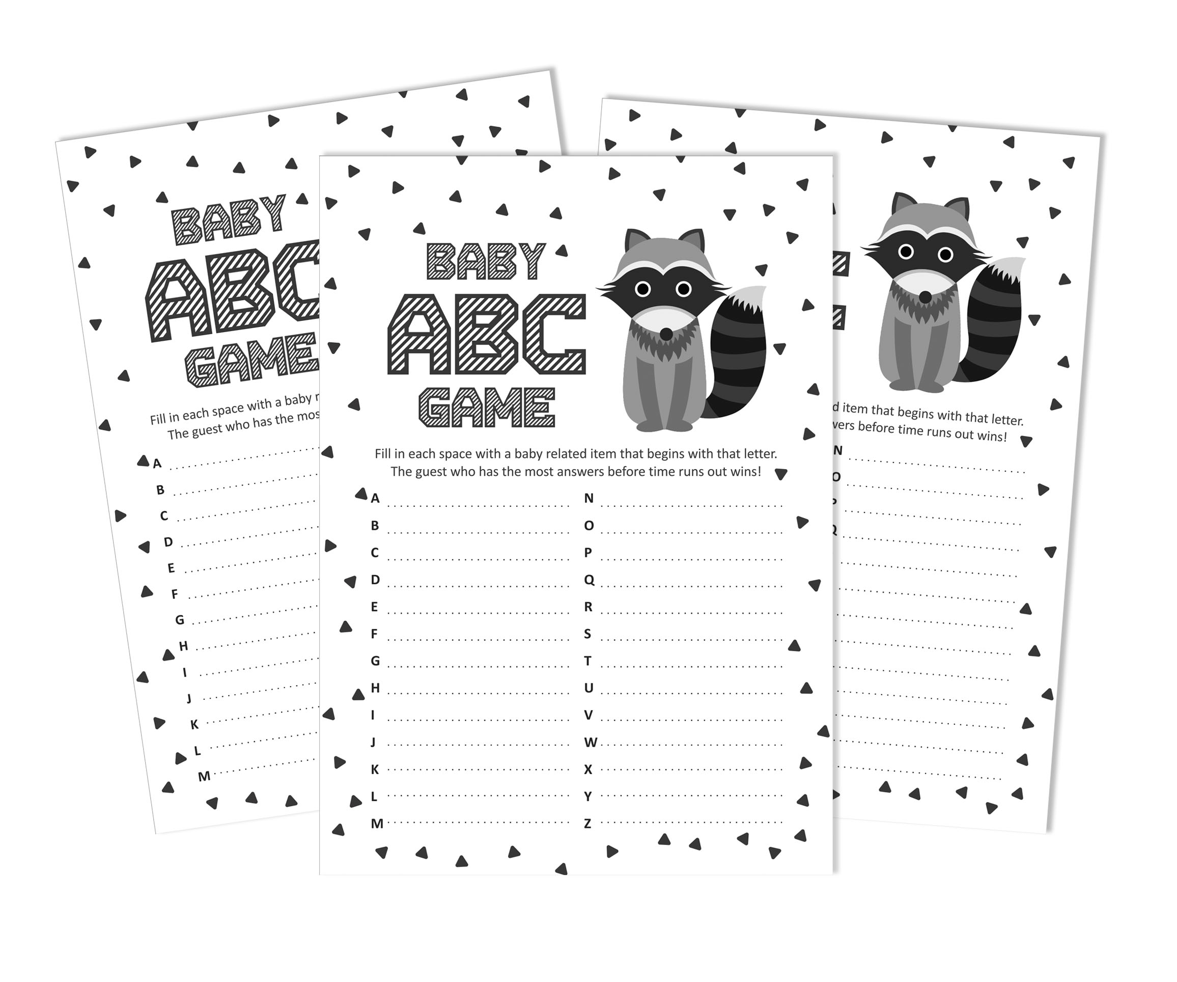 Inkdotpot Jungle Animals Baby Shower Game Set Of 50 Baby Alphabet ABC Inkdotpot Jungle Animals Baby Shower Game Set Of 50 Baby Alphabet ABC