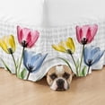Blue Red Yellow Tulips Bed Skirt Bed Skirts King Size 16 Inch Drop ...