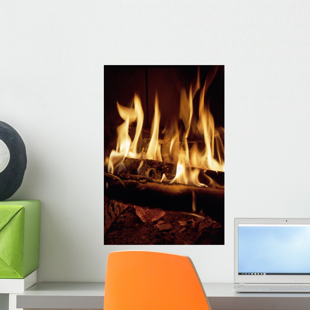 Fireplace Wall Mural by Wallmonkeys Peel and Stick Graphic (18 in H x ...