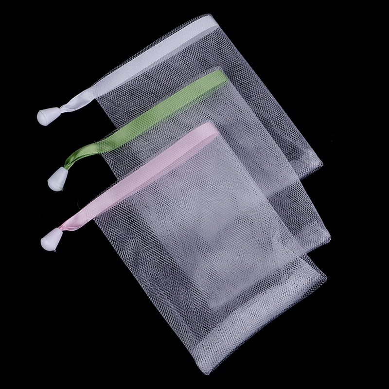 Nylon soap net small drawstring exfoliating mesh soap saver pouch bag ...