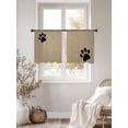 Black Dog Paws Prints Chiffon Sheer Curtains 45 Inches Long Farm Animal ...