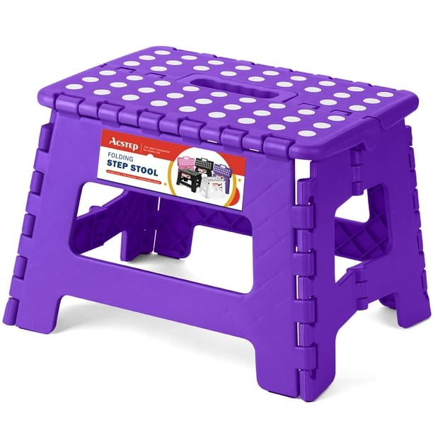 ACSTEP Folding Step Stool 9'' Tall Kids Step Stool Plastic Step Stools ...