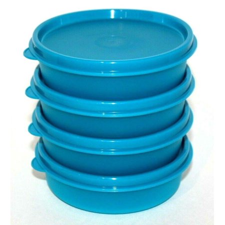 Tupperware Set of 4 Little Wonders Bowls 6 Ounces Peacock Blue ...