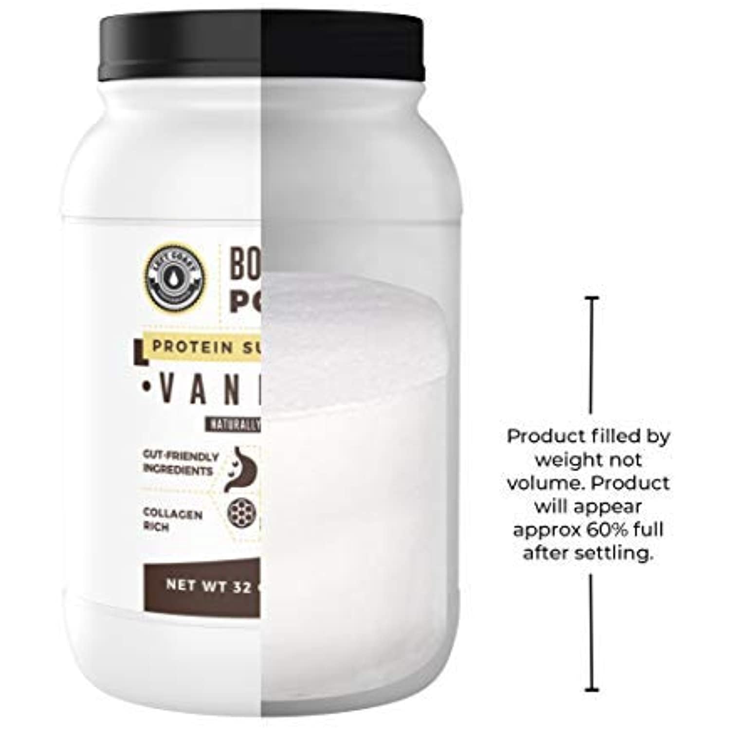 Buy Bone Broth Protein Powder, Vanilla, Grass Fed, 2 lbs / 42 Servings ...