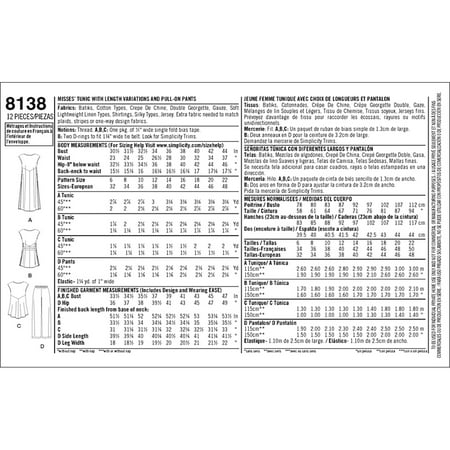 Misses' Easy-To-Sew Tunics And Pull-On Pants-6-8-10-12-14 | Walmart Canada