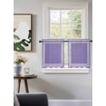 Purple Greek Key Tier Curtains 24 Inch Length,Sheer Curtains for ...