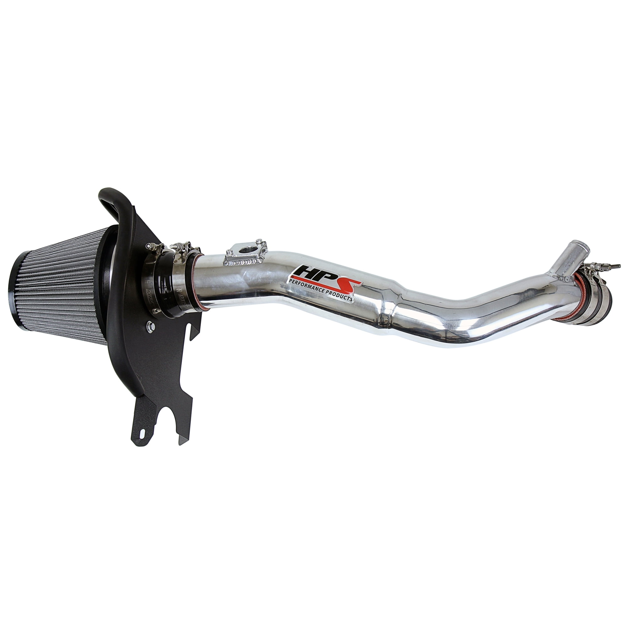 HPS Performance Polish Shortram Air Intake Kit + Heat Shield Cool Ram ...