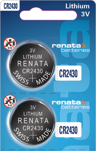Renata CR2430 Batteries - 3V Lithium Coin Cell 2430 Battery (2 Count) - Walmart.com