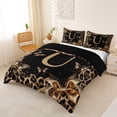 Catabedysis Brown Cheetah Pattern Bedding,Cute Bowtie Initial U Pattern ...