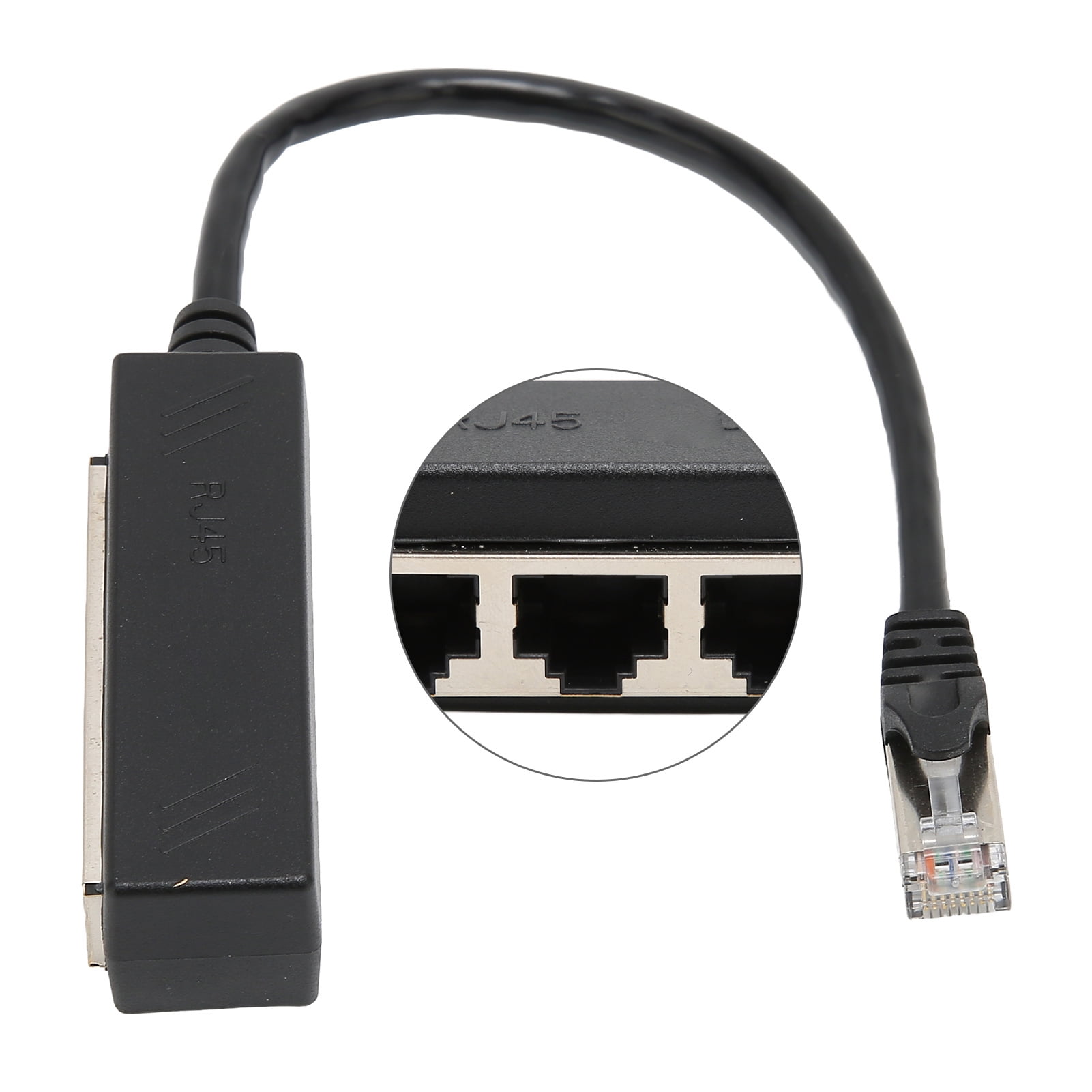 Ethernet Splitter Adapter Cable, Black RJ45 Ethernet Splitter Cable ...