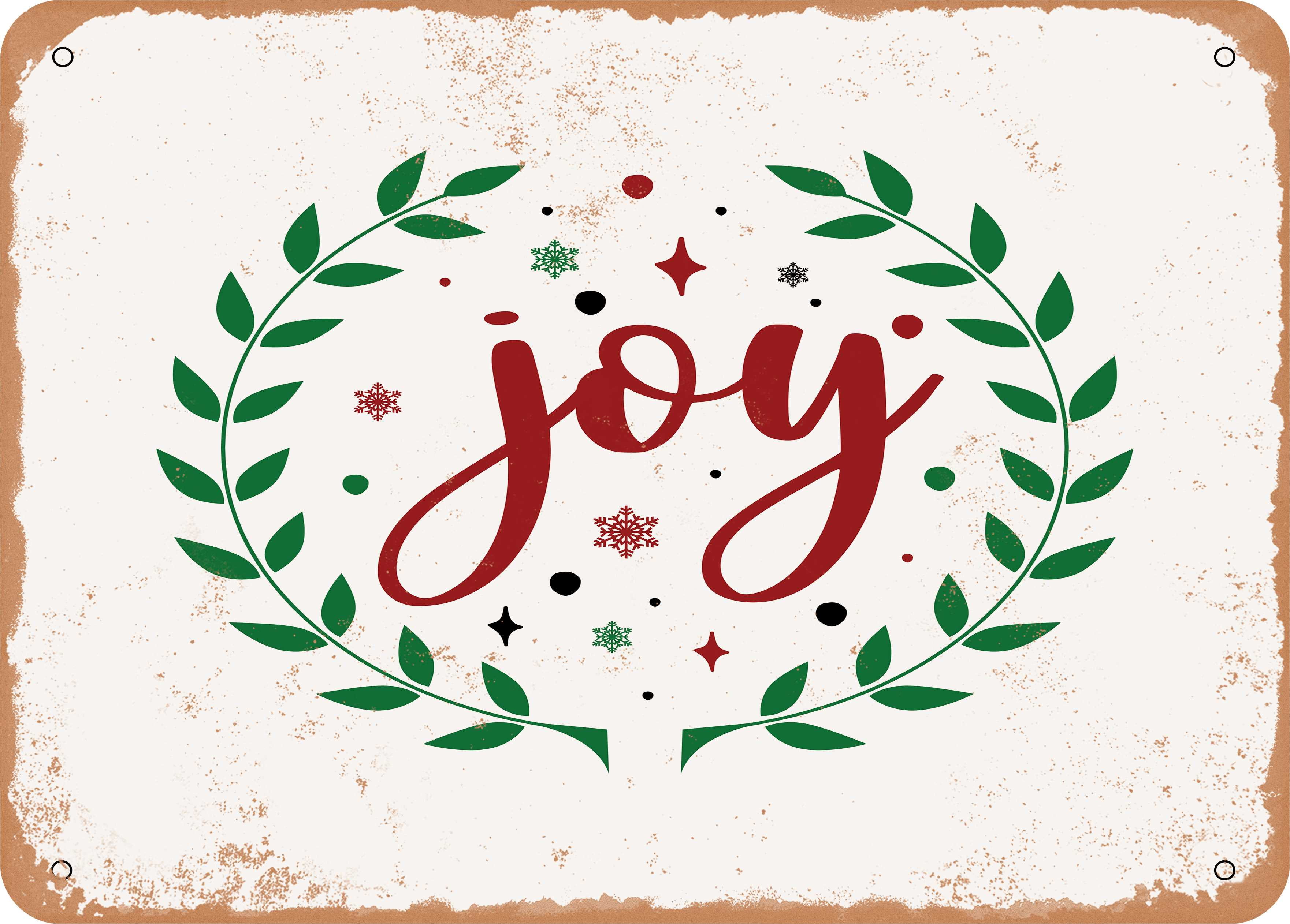 10 x 14 METAL SIGN - Joy - 3 - Vintage Rusty Look Sign - Walmart.com
