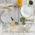 PLASTICPRO 7” White & Gold Disposable Plates Floral Fancy Plastic ...