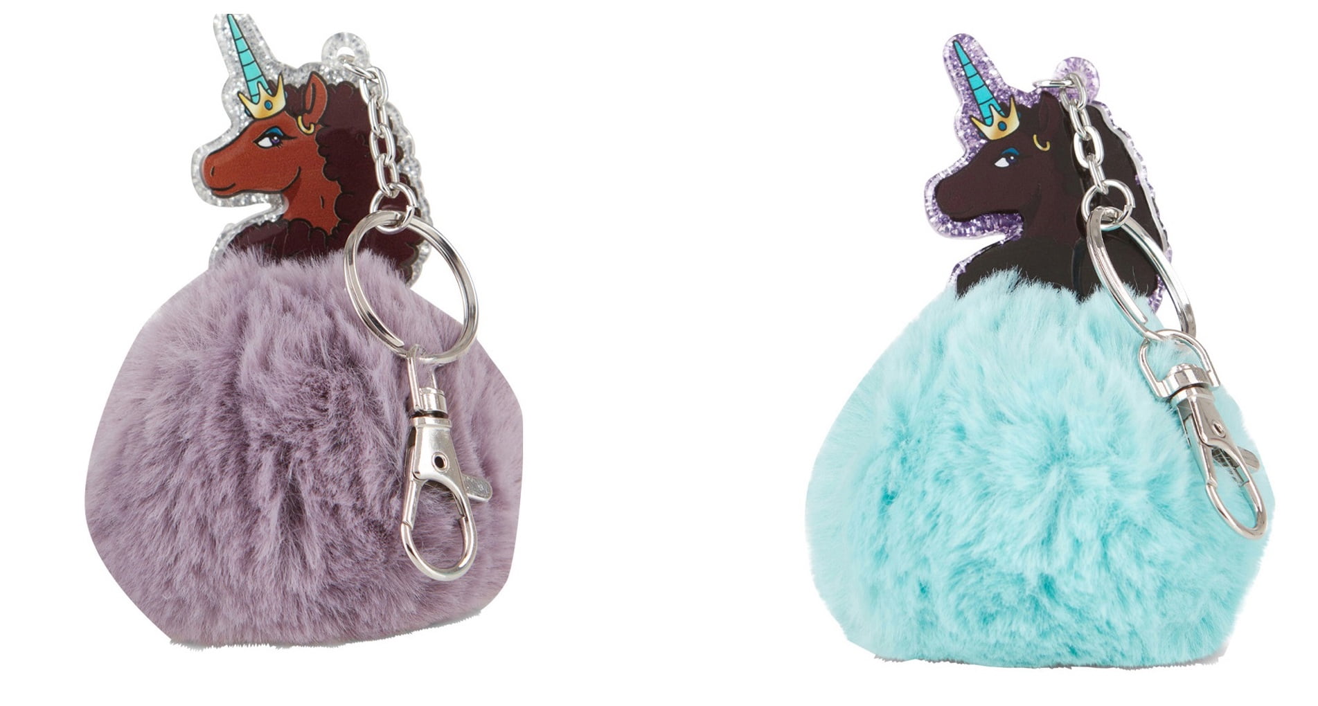 Afro Unicorn Puff Keychain - Walmart.com