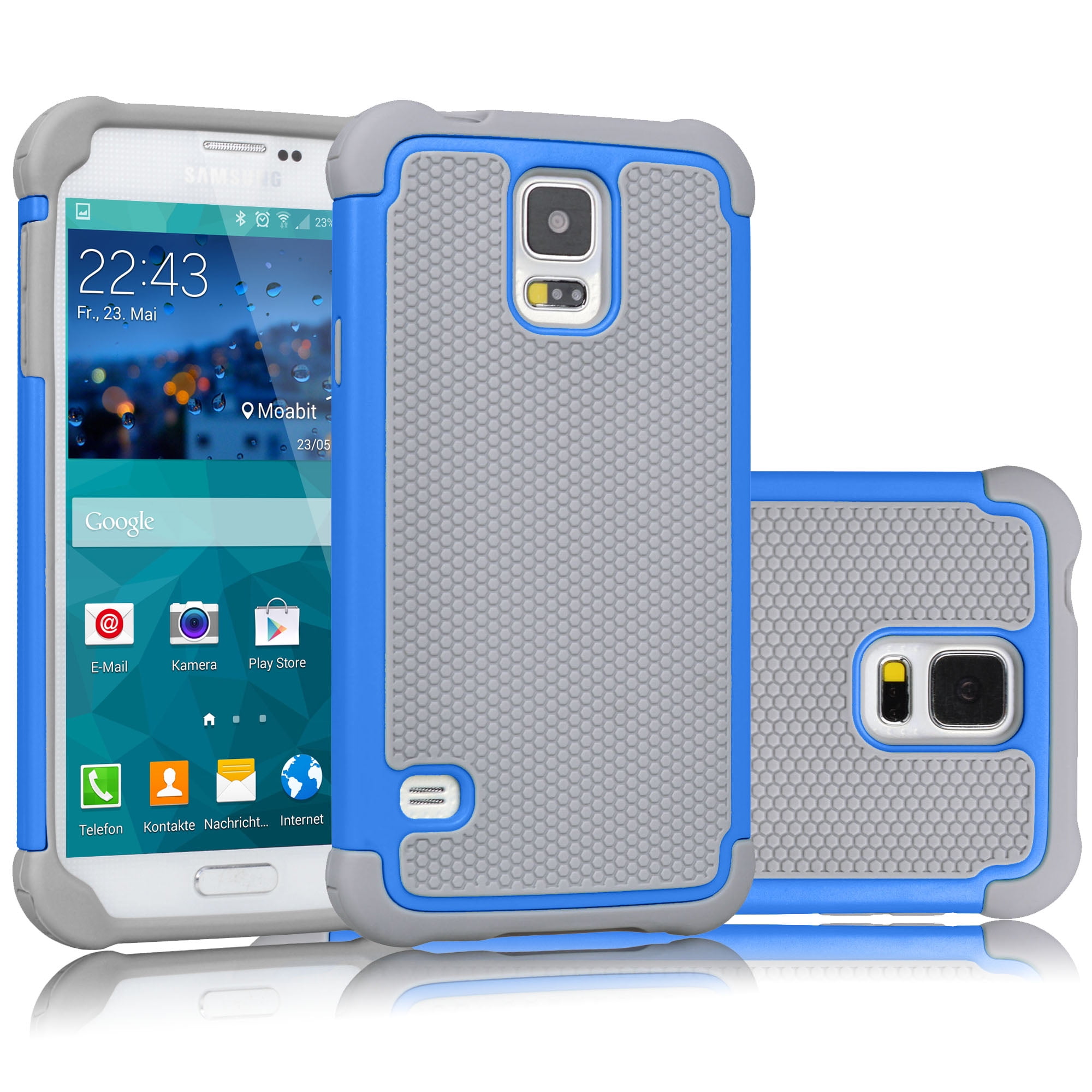 Galaxy S5 Case, Galaxy S5 Sturdy Case, Tekcoo [Tmajor] [Blue/Grey ...