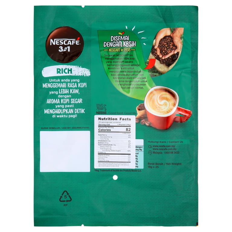 Nescafe 3 In 1 Instant Coffee Nutrition Facts - Home Alqu