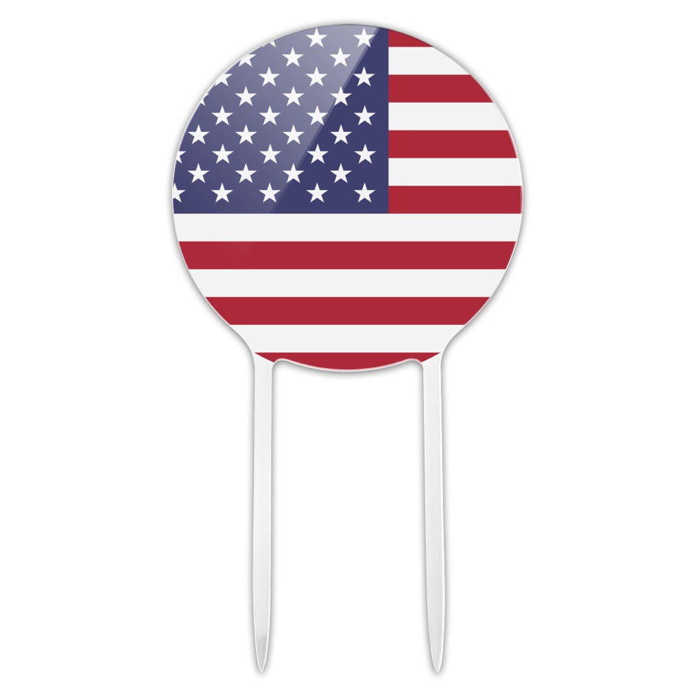 Acrylic United States of America American USA Flag Cake Topper Party ...