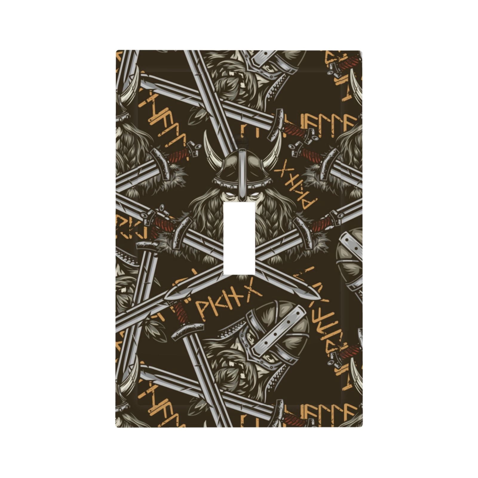 DouZhe 1-Gang Toggle Switch Wallplate, Medieval Nordic Viking Warriors ...