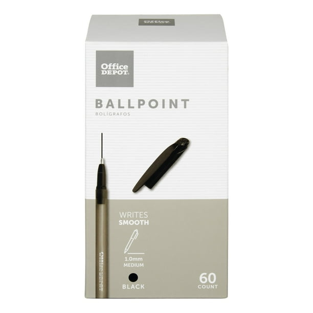 Office Depot® Brand Ballpoint Stick Pens, Medium Point, 1.0 mm, Black ...