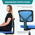 Blue Armless Office Chair With Mesh Back, Height Adjustable Swivel ...