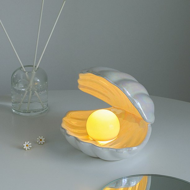 Shell Pearl Light Led Accent Lamp Portable Nightlight - white dontodent ...