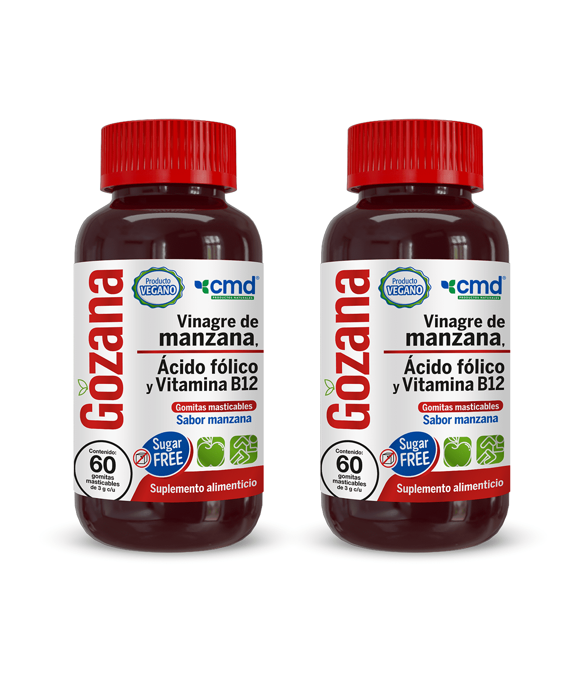 Gozana Sugar Free Vinagre de Sidra de Manzana, Ácido Fólico y Vitamina ...