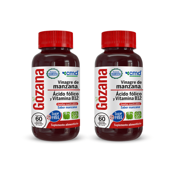 Gozana Sugar Free Vinagre de Sidra de Manzana, Ácido Fólico y Vitamina ...