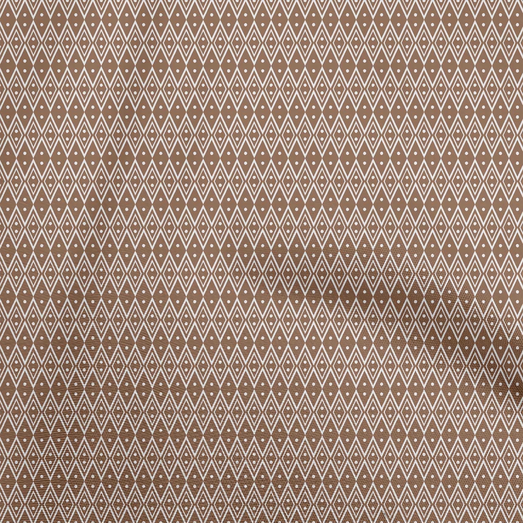 oneOone Cotton Poplin Rust Brown Fabric Tribal Sewing Material Print ...