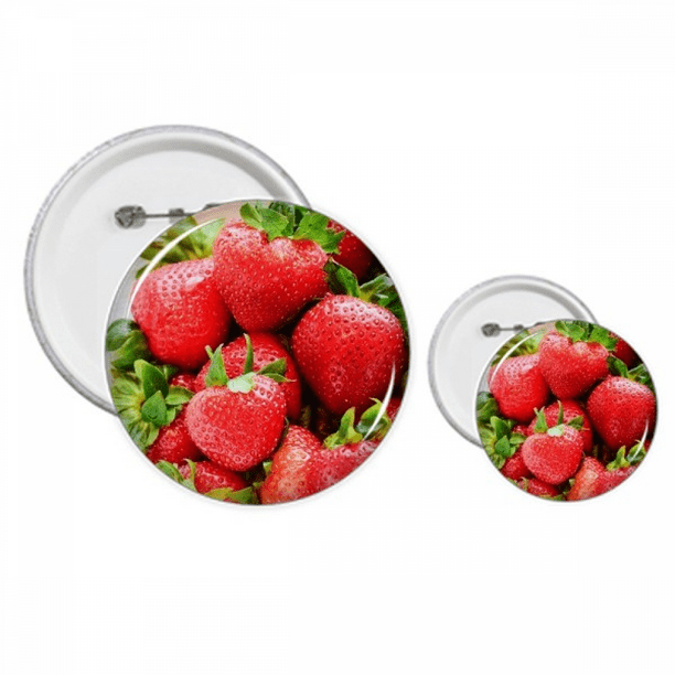 Fresh Strawberry Red Fruit Picture Pins Badge Button Design Kit Craft ...