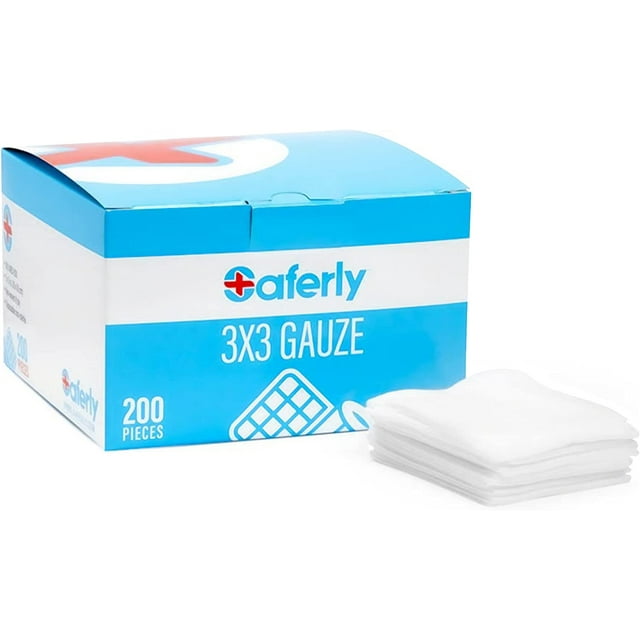 Saferly 3x3 Gauze Pads, Non Woven, Non Sterile Fabric Squares ...