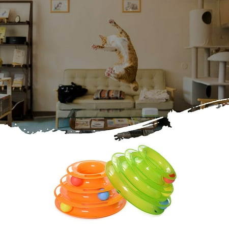 Three Levels Toy Tower Tracks Disc Cat Intelligence Amusement Triple ...