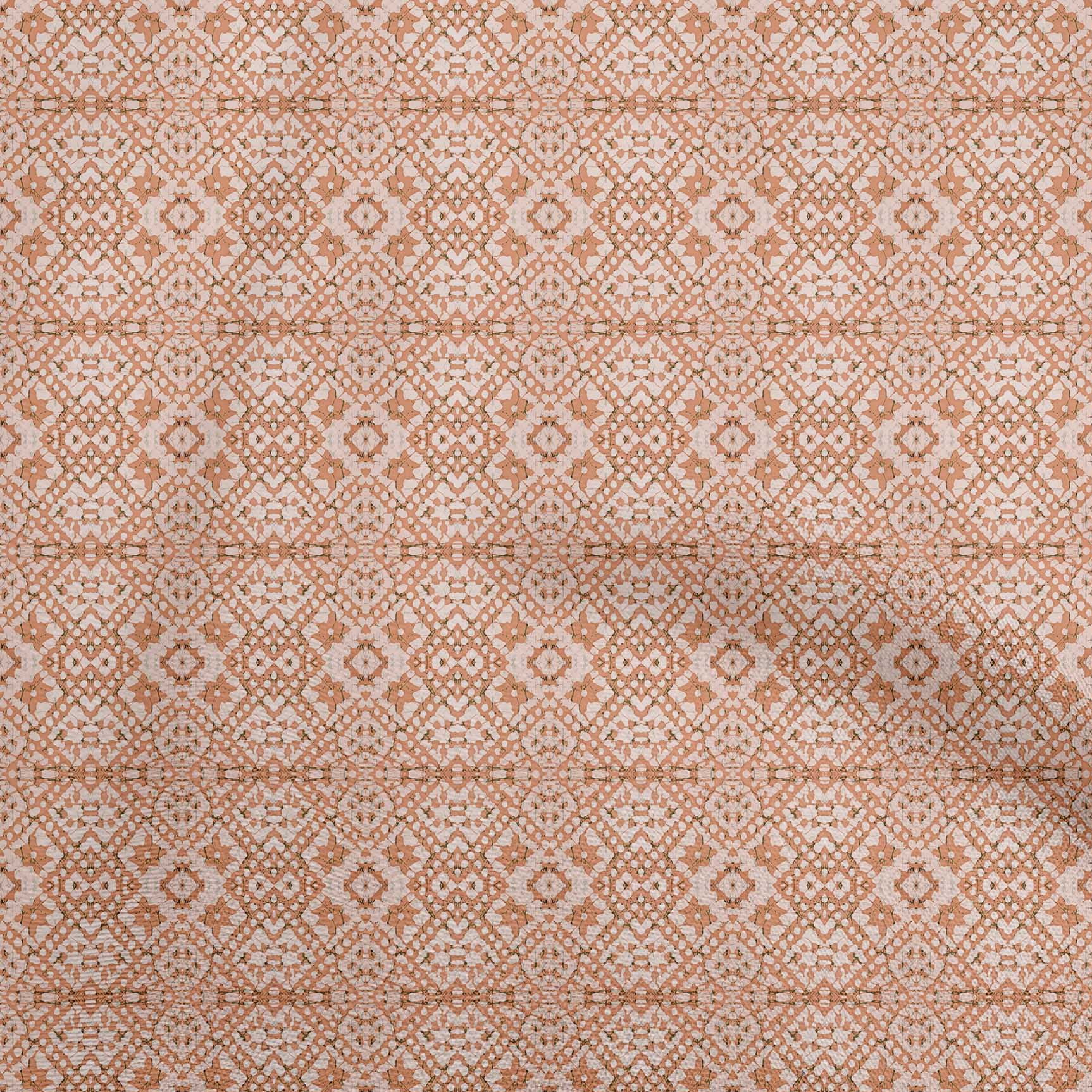 oneOone Cotton Poplin Rust Brown Fabric Asian Ikat Sewing Material ...