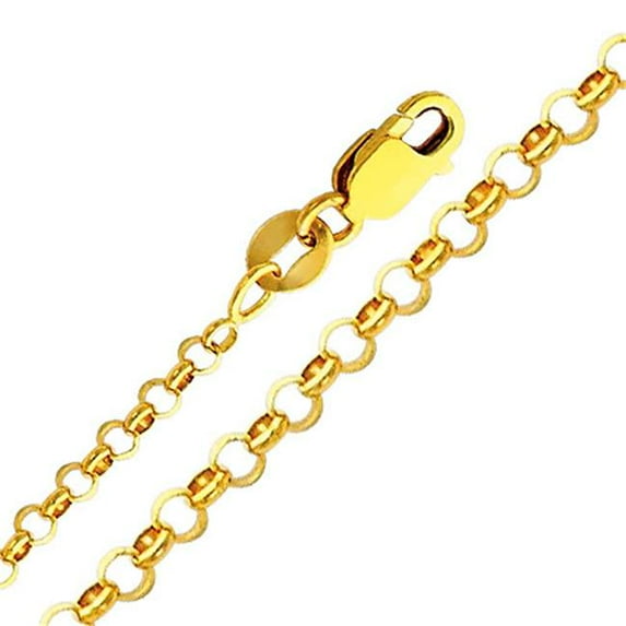 Precious Stars SEC0225160 Yellow Gold 2. 1 mm. Classic Rolo Chain 16 ...