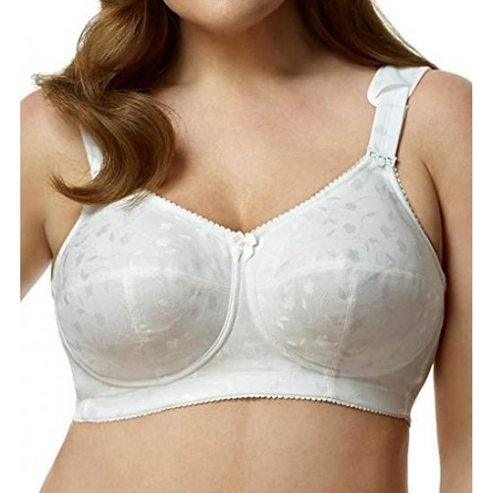 Elila Elila Plus Size Wirefree Full Coverage Jacquard Embroidered Bra White46 N Walmart