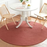 SAFAVIEH Braided Braylon Solid Area Rug, Red/Gold, 3' x 3' Round ...
