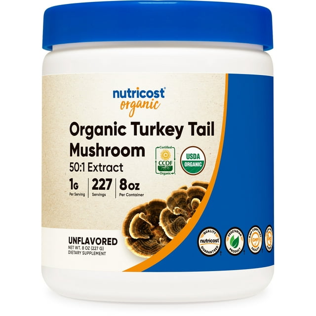 Nutricost Organic Turkey Tail Powder, 50:1 Extract, Non-GMO, Gluten/Soy ...